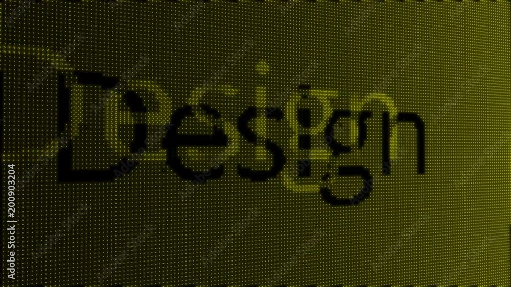 Retro digital font Design word text on old tv lcd glitch interference ...