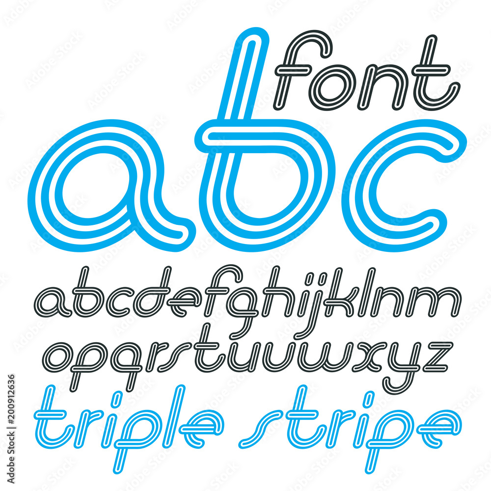 Vector retro lowercase English alphabet letters, abc collection. Cool ...