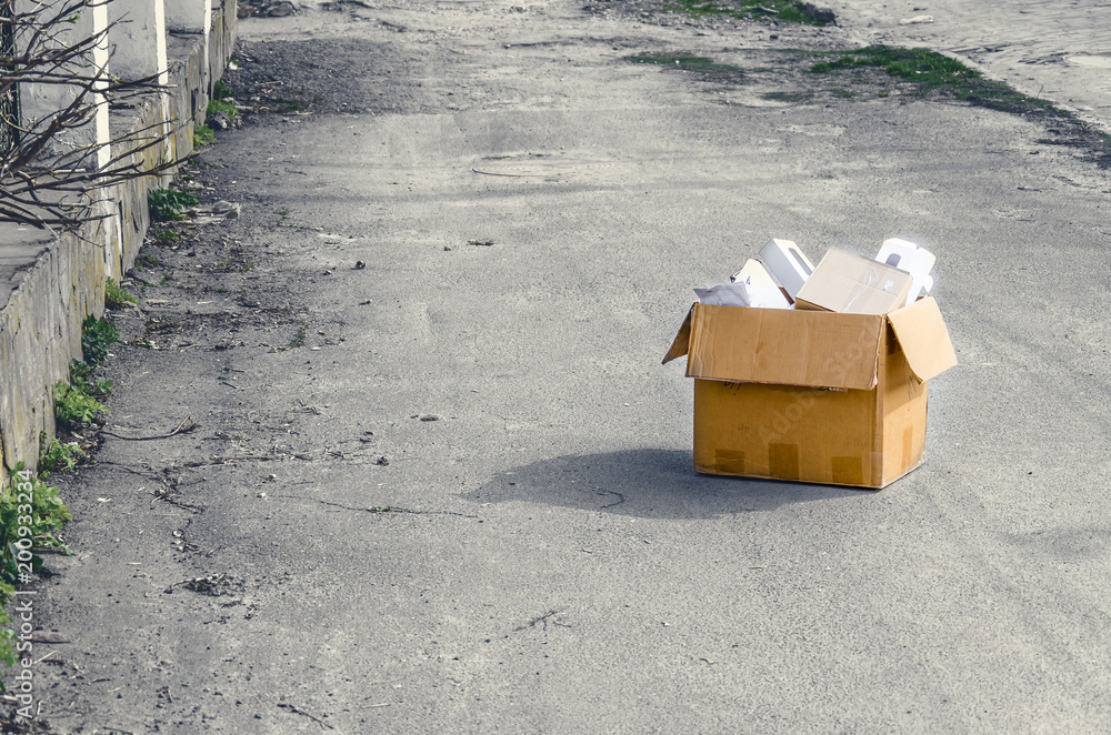 Cardboard Box On Street