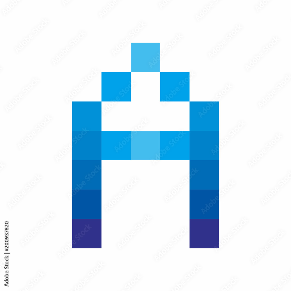 Letter A with Pixel Logo Vector Stock Vector | Adobe Stock