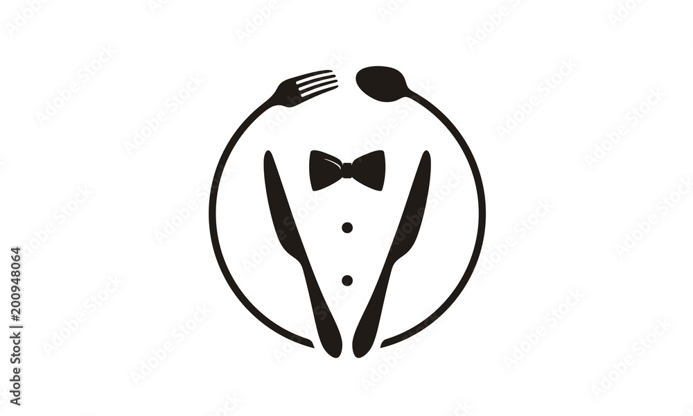 Bow Tie Gentleman Tuxedo Suit Knife Spoon Fork Dinner Restaurant Waiter ...