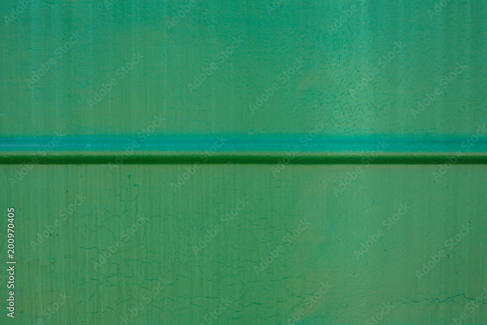 Green background. Painted metal surface. Metal painted green. The iron ...