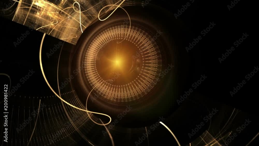 Fantasy clockwork, ancient metallic clock mechanism, golden cogwheels ...