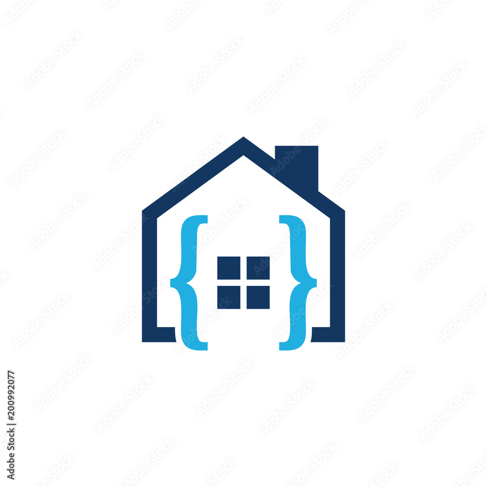 Code House Logo Icon Design Stock Vector | Adobe Stock