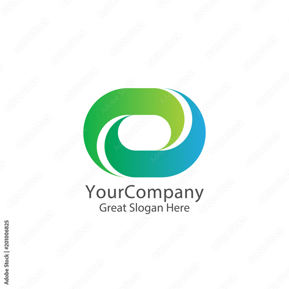 loop square box letter o logo. nature logo concept. vector illustration ...