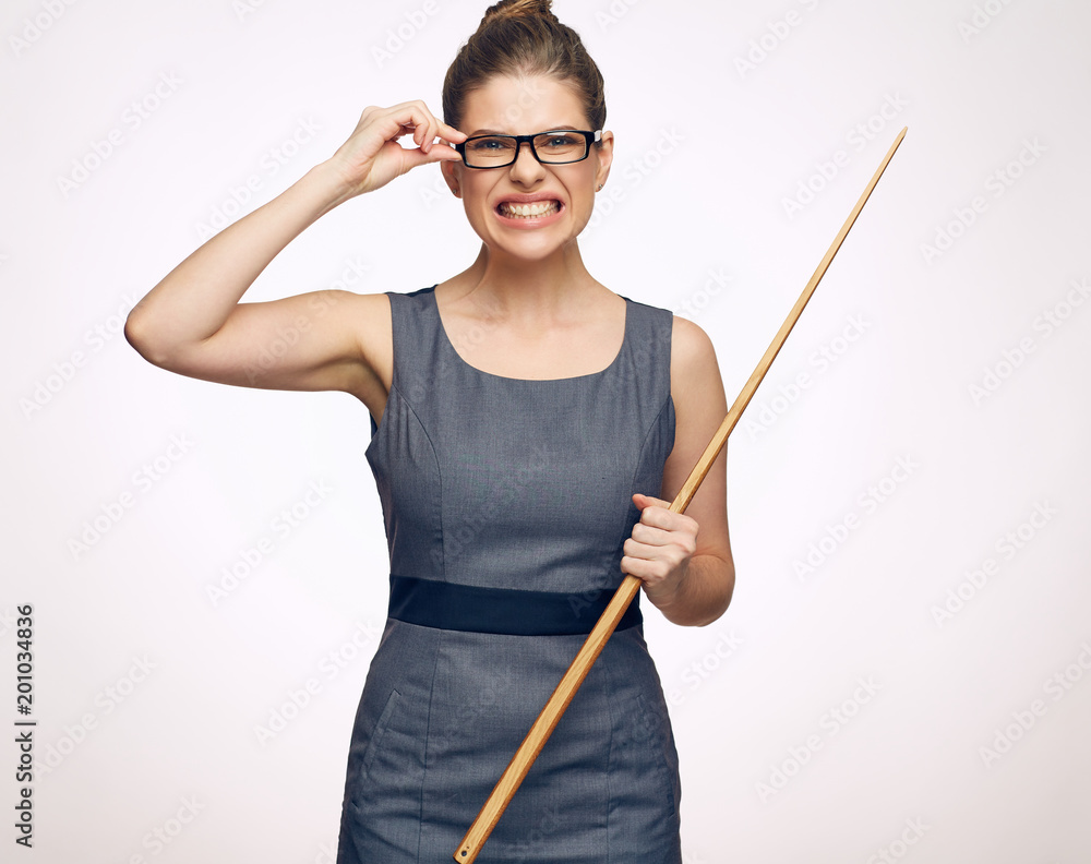 teacher with angry emotion isolated education concept portrait. Stock ...