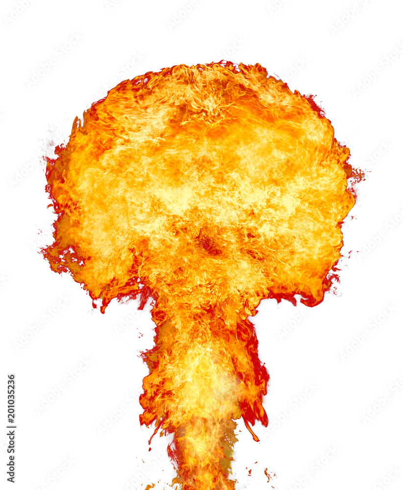 Explosion - fire mushroom. Mushroom cloud fireball from an explosion ...