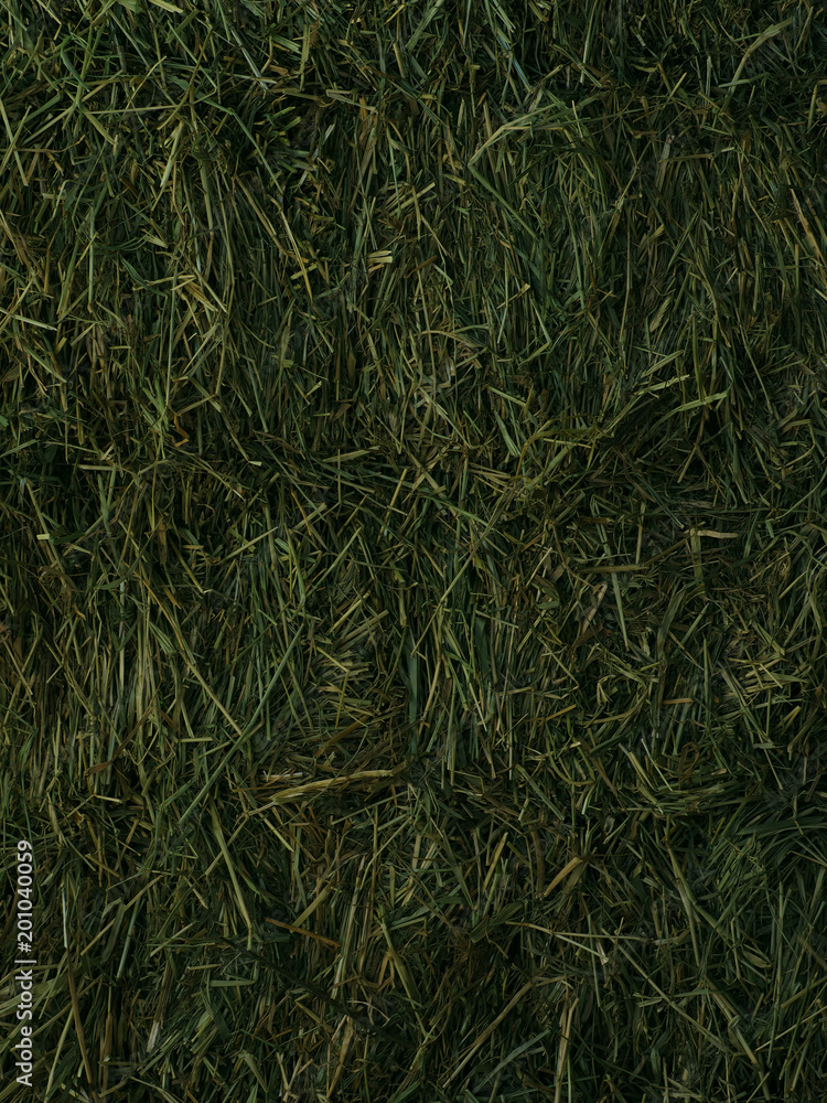 Vertically bales of cereal straw and hay dark background, agricultural ...
