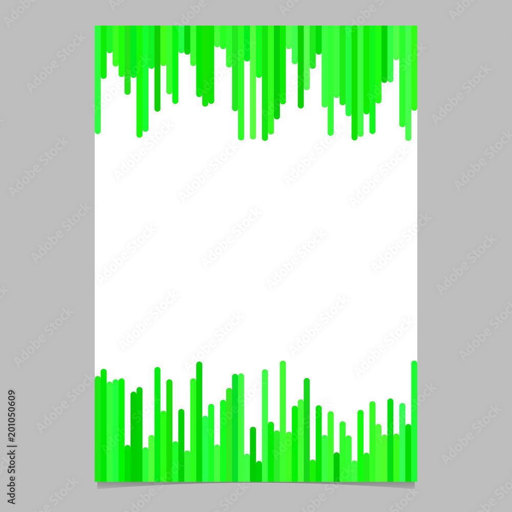 Flyer template from vertical lines in green tones - blank vector page background graphic design ...