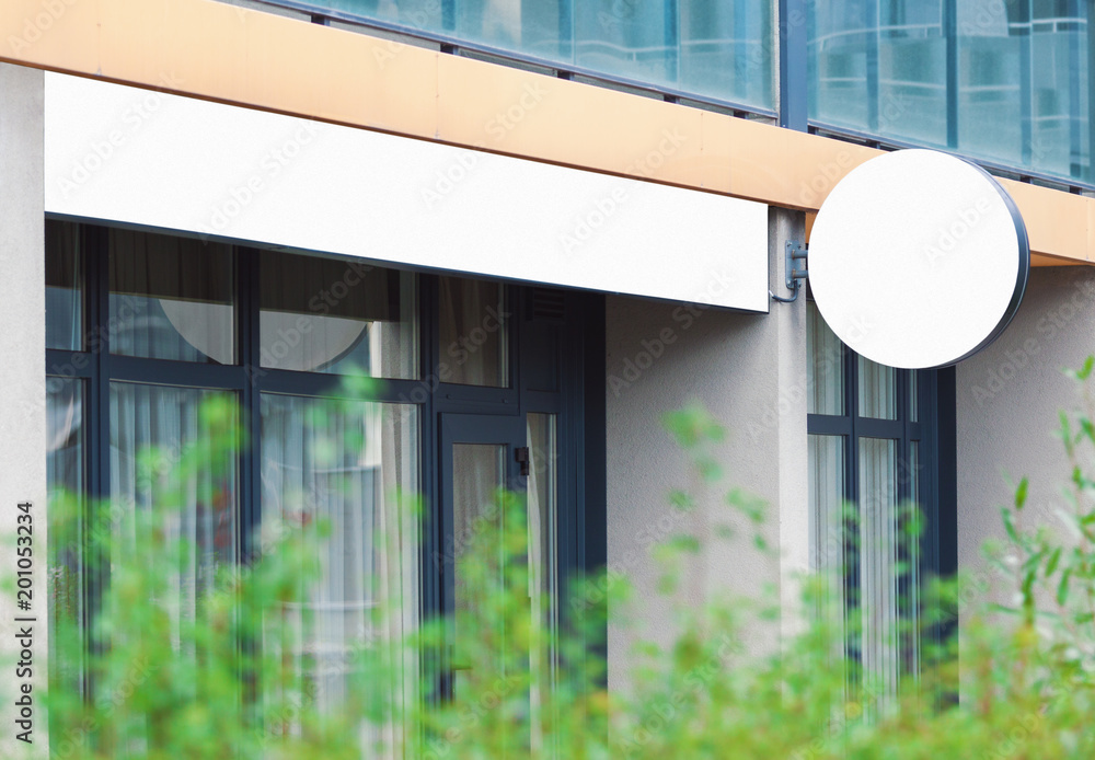 Blank outdoor commercial sign, company signage mockup to add text or ...