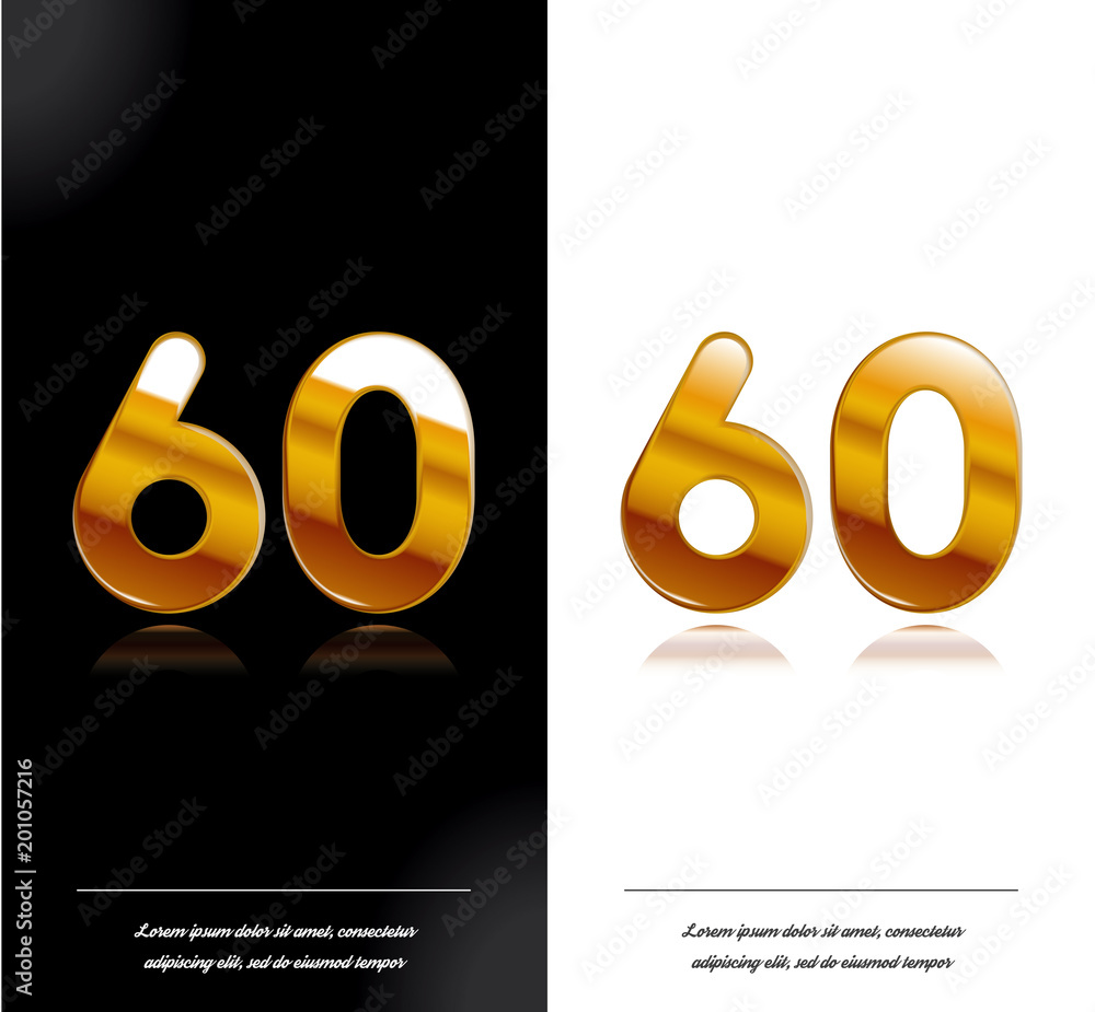 60 - year anniversary black and white cards tamplate. Vector ...