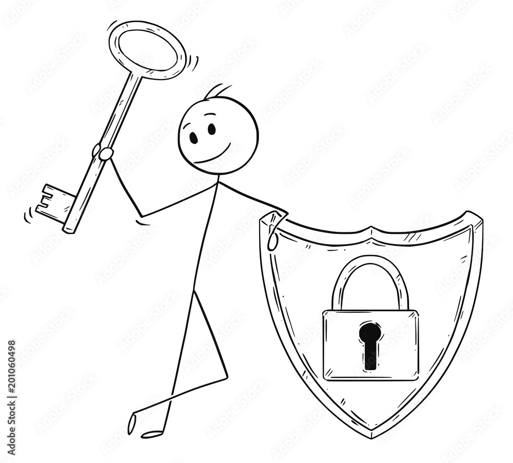 Cartoon stick man drawing conceptual illustration of businessman ...