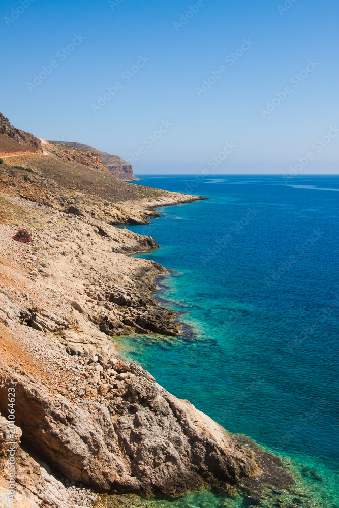 costa greca, mare mediterraneo cristallino Stock Photo | Adobe Stock