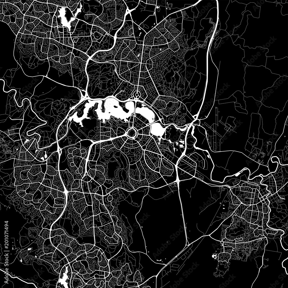 Area map of Canberra, Australia Stock Vector | Adobe Stock
