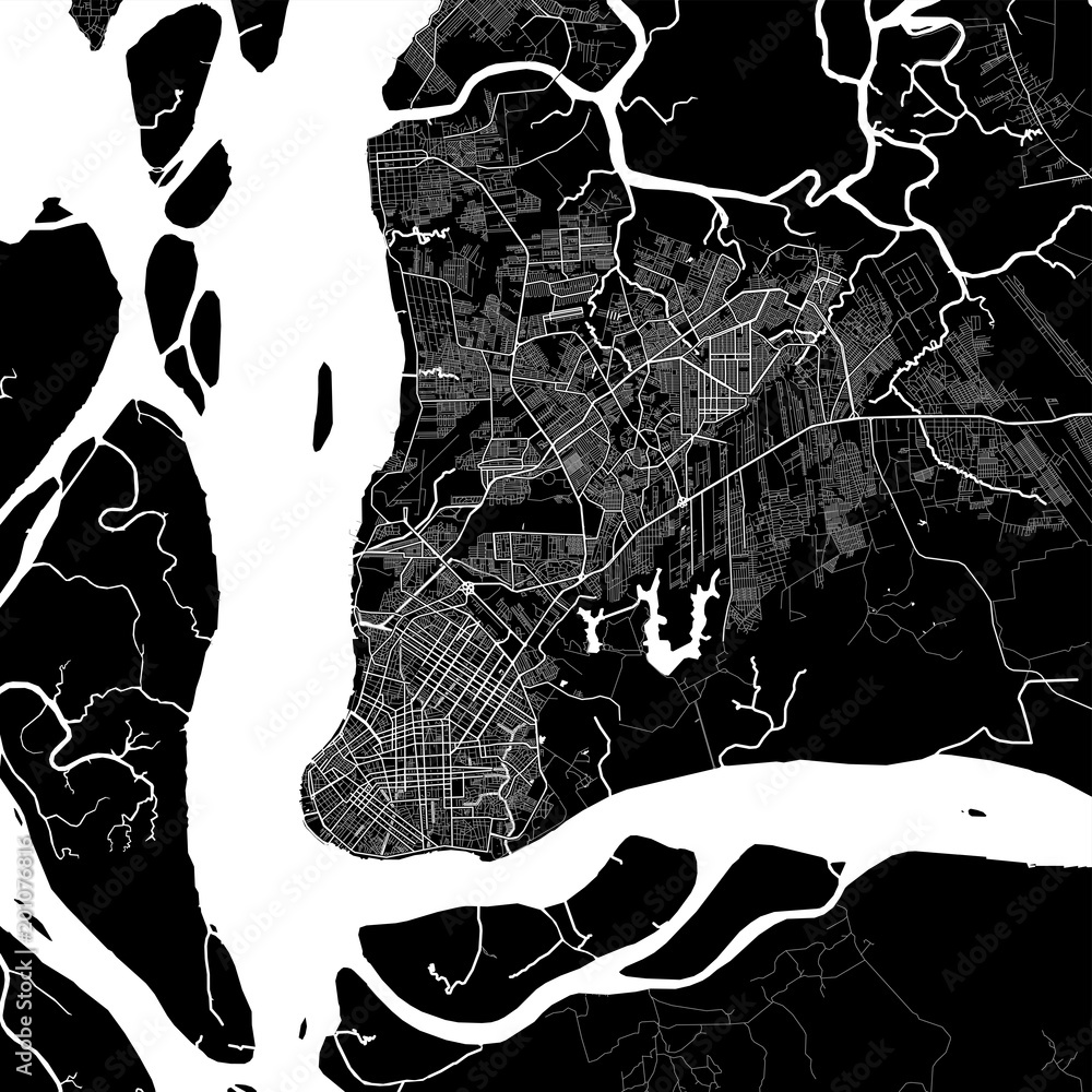 Area map of Belém, Brazil Stock Vector | Adobe Stock
