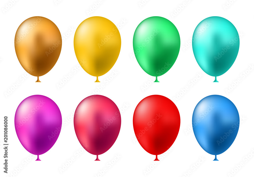 Birthday balloons template. Colorful balloons vector graphic. Vector ...