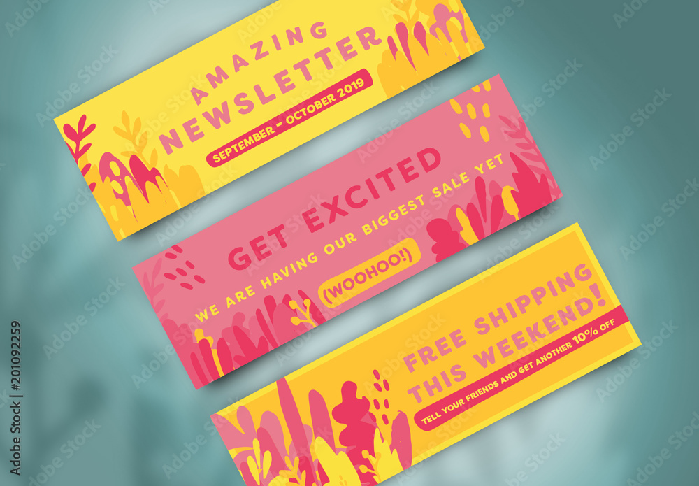 3 Email Header Layouts Stock Template | Adobe Stock