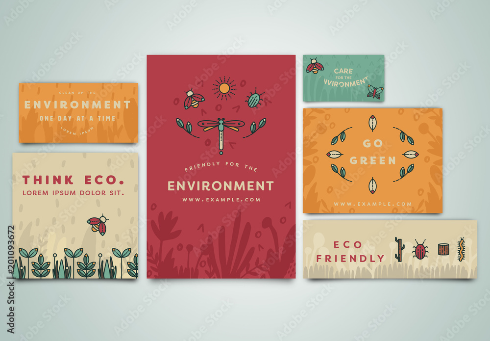 6 Environmental Social Media Post Layouts Stock Template | Adobe Stock