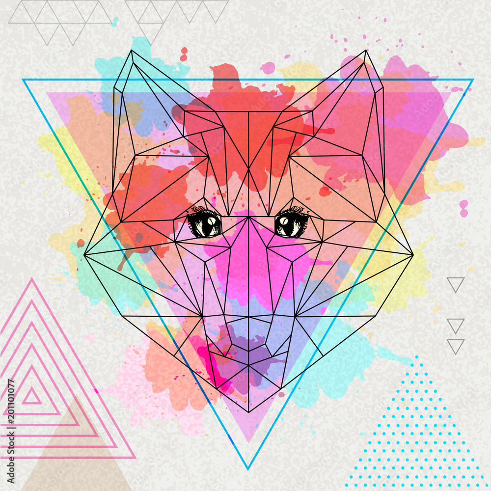 Hipster Triangle Wolf