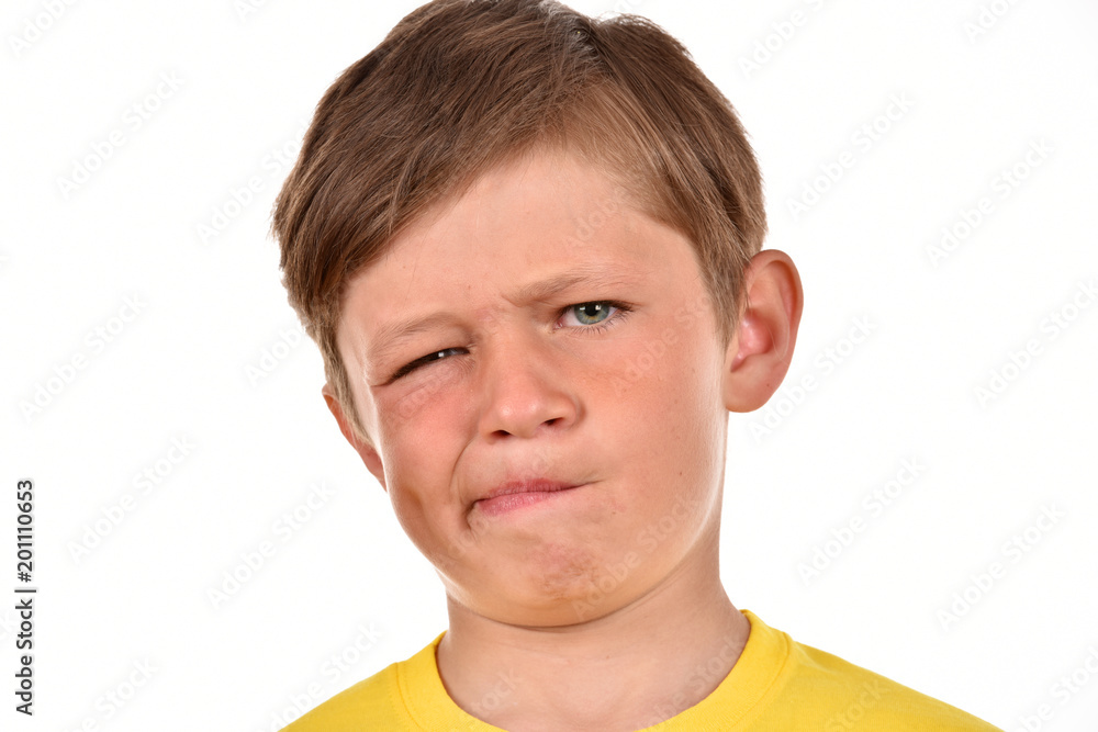 Bad boy. Emotional child. Studio pictures of a teenager. Stock Photo ...