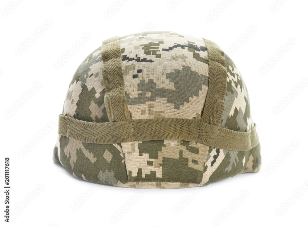 Military helmet on white background Stock Photo | Adobe Stock