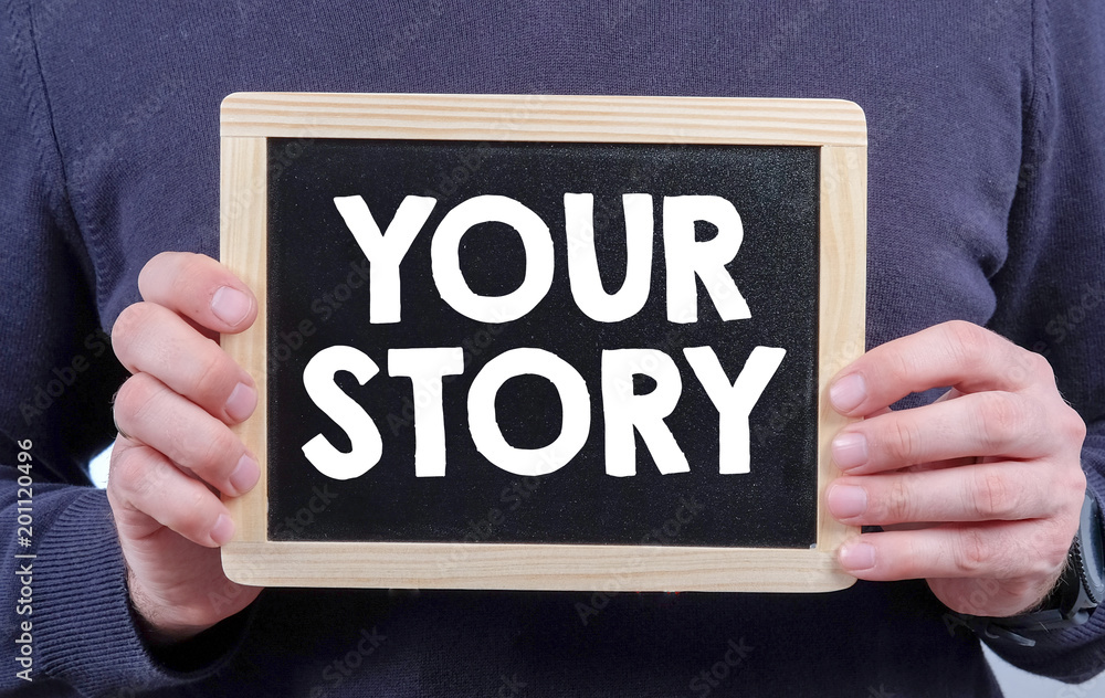 Your story text on chalkboard Stock Photo | Adobe Stock