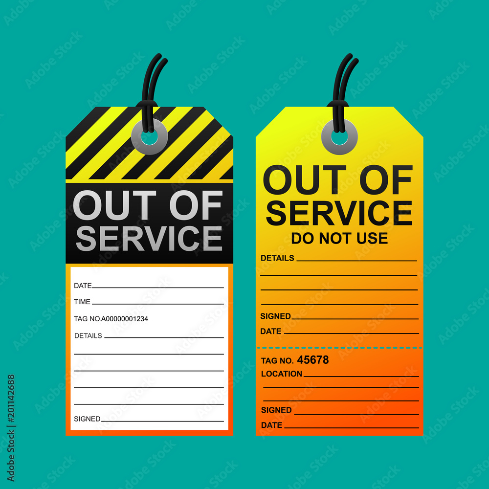 out of service tag vector illustration. Stock Vector | Adobe Stock