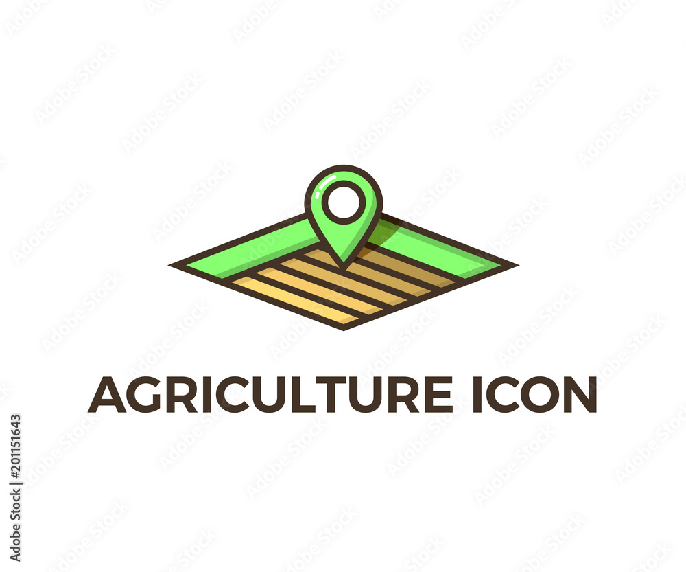Agriculture icon - different layers of empty fields for cultivation ...
