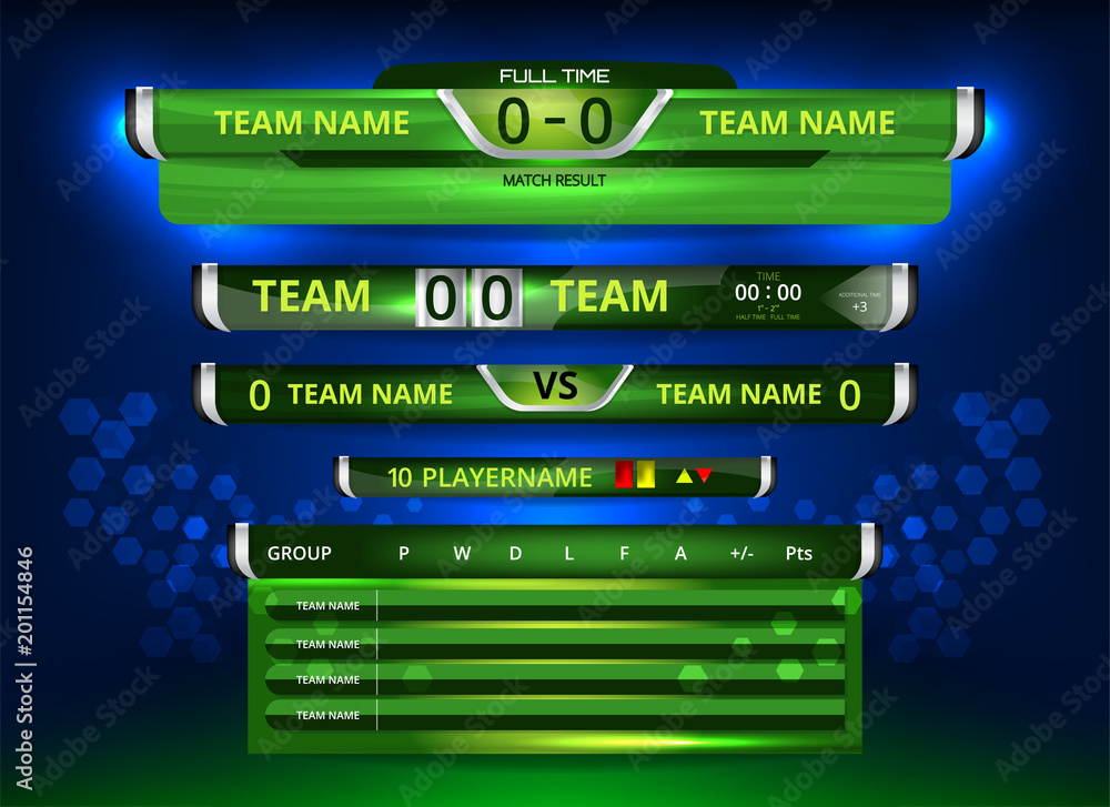 Vector Illustration Graphic of Scoreboard Broadcast and Lower Thirds ...