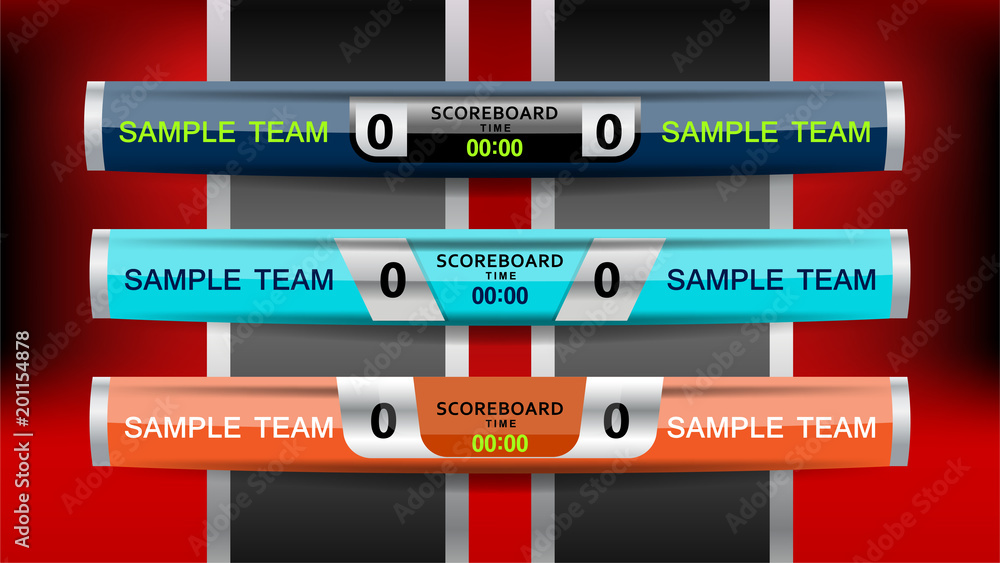 Vector Illustration Graphic of Scoreboard Broadcast and Lower Thirds ...