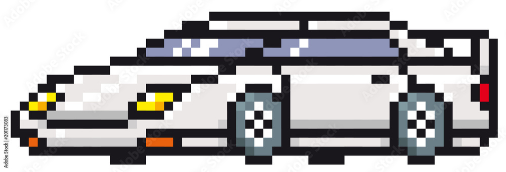 Vector illustration of Cartoon Sport car - Pixel design Stock Vector ...