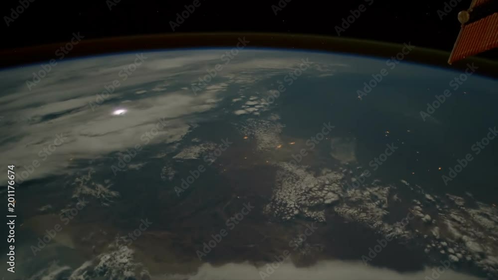 International Space Station - ISS - flyby over the South Atlantic Ocean ...