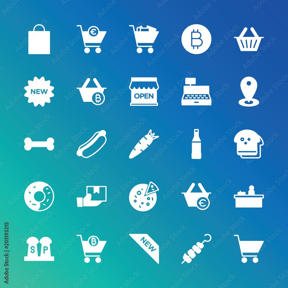 Modern Simple Set of food, drinks, shopping Vector fill Icons ...