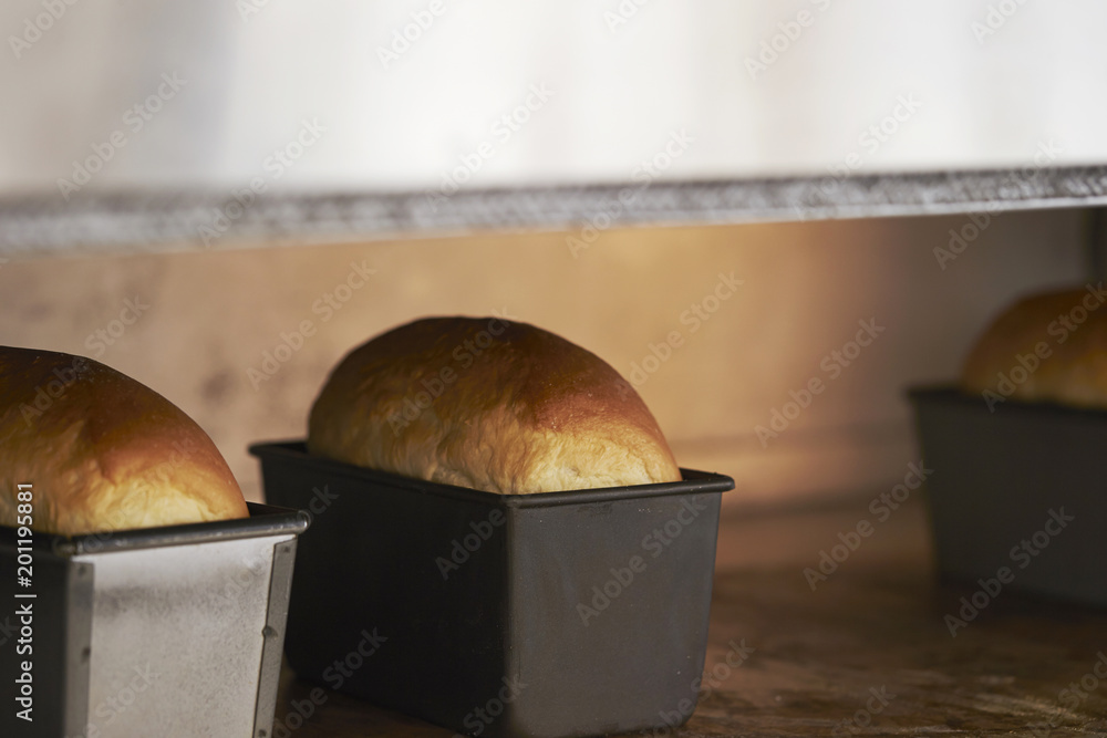 Bread in oven Stock Photo | Adobe Stock