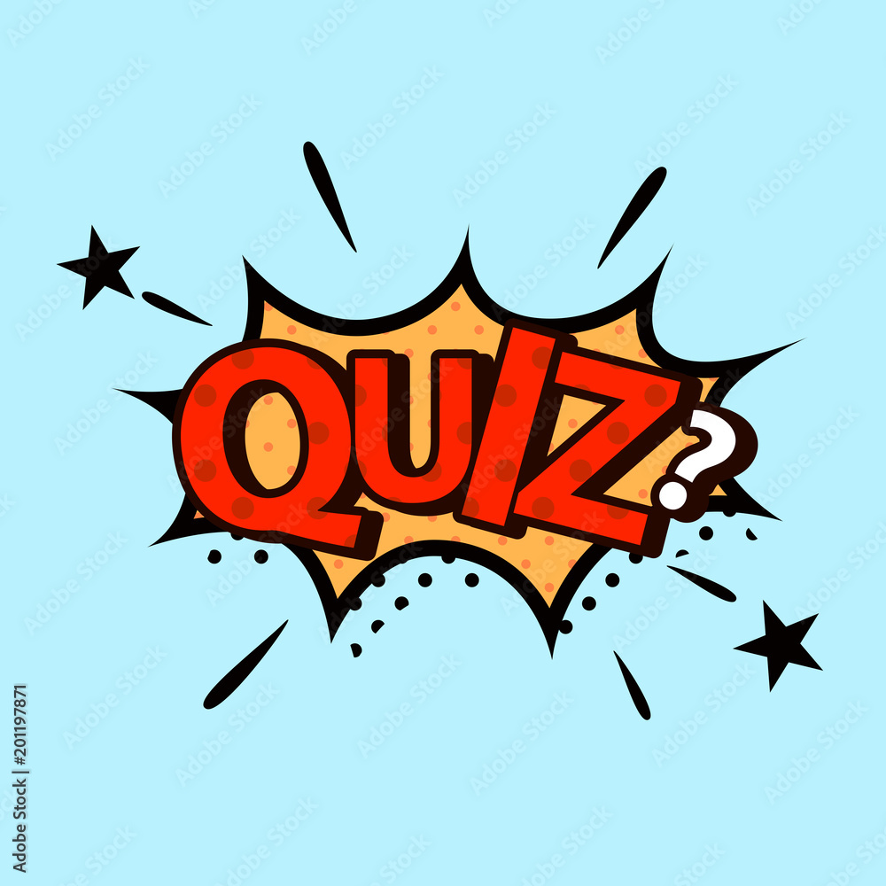 Quiz in comic style. Quiz brainy game vector design. Stock Vector ...