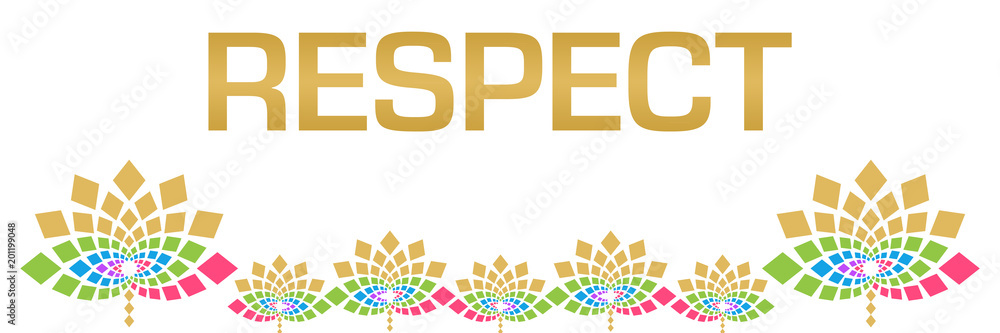 Respect Colorful Floral Horizontal Stock Illustration | Adobe Stock