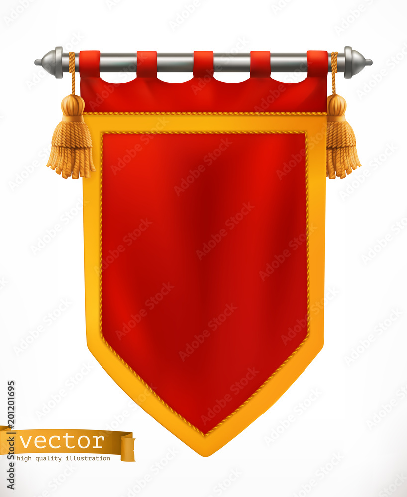 Royal flag. 3d vector banner Stock Vector | Adobe Stock