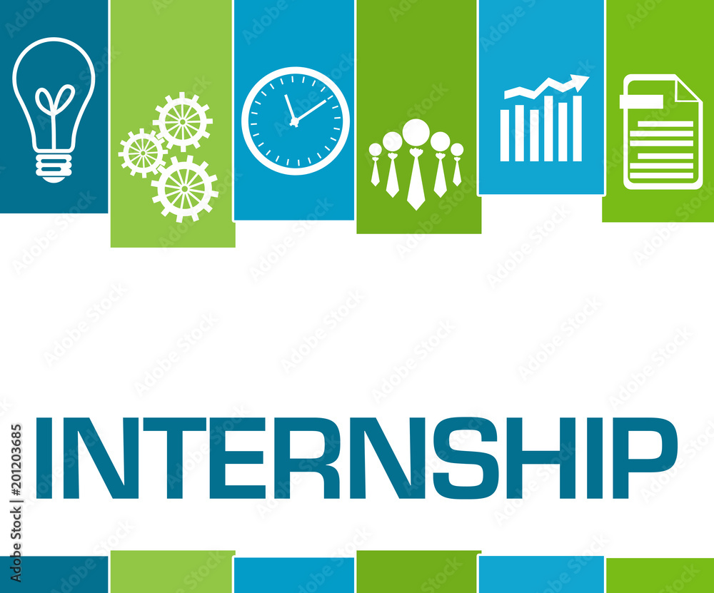 Internship Green Blue Stripes Symbols Stock Illustration | Adobe Stock