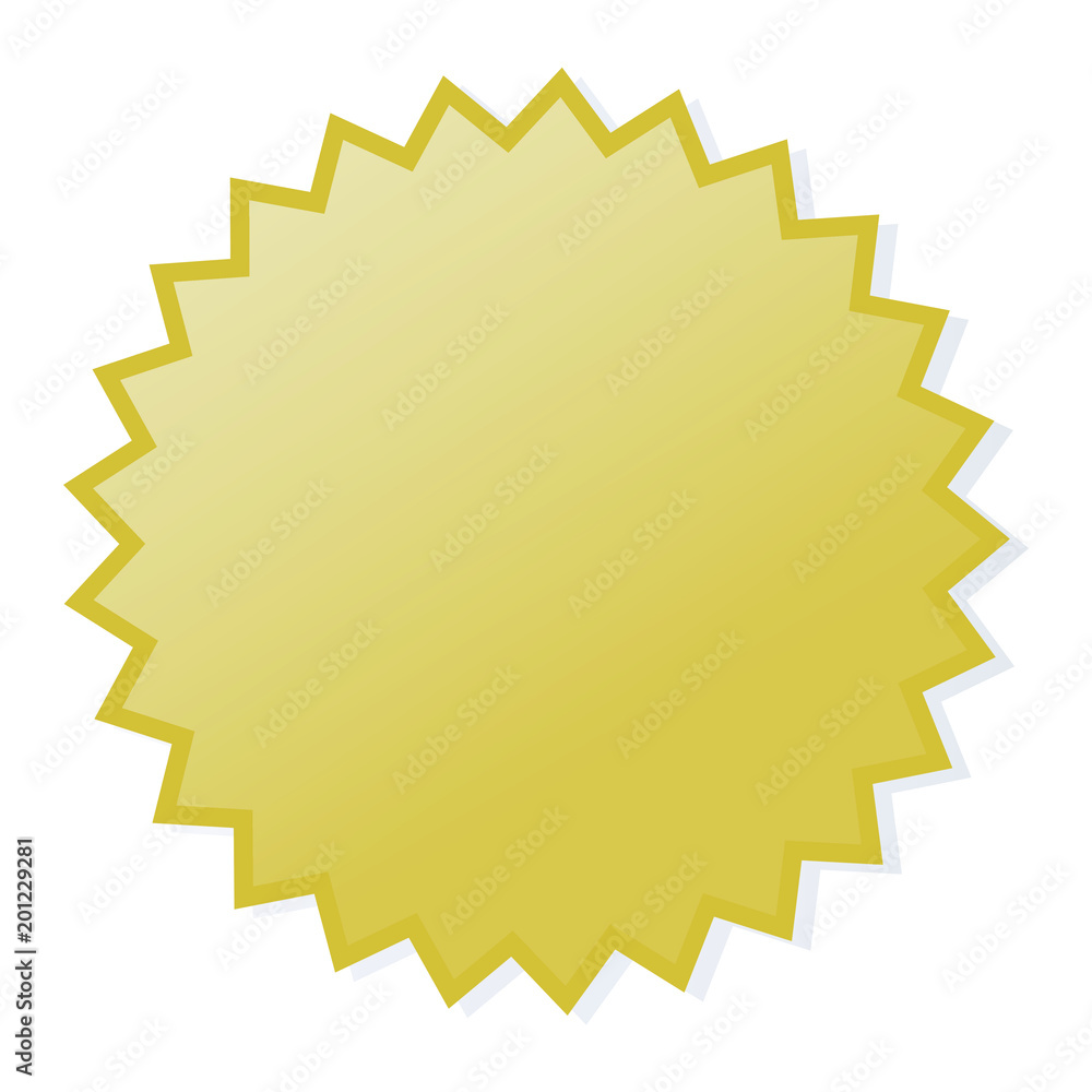 Isolated golden label over white background. Blank gold token. Gold ...