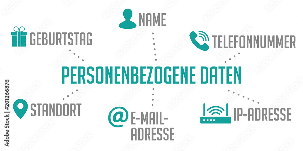 Infografik Personenbezogene Daten Stock-Vektorgrafik | Adobe Stock