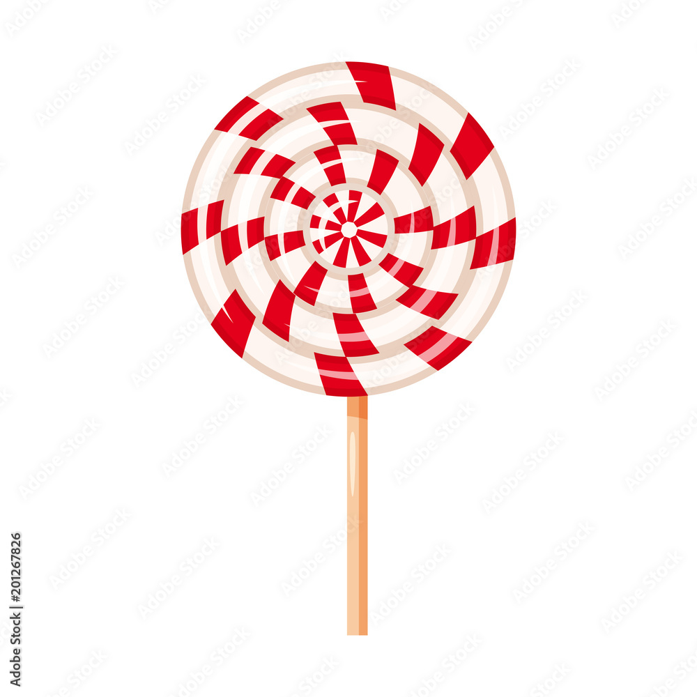 Striped peppermint candy, caramel, vector. Cartoon style, isolated ...
