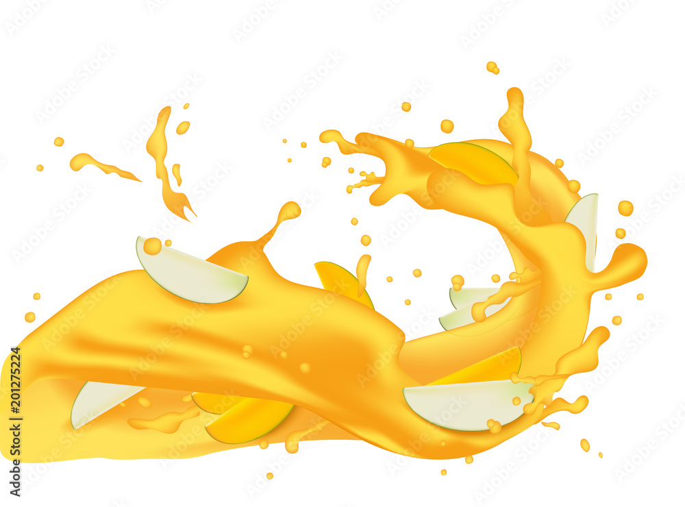 Orange Juice Splash Vector