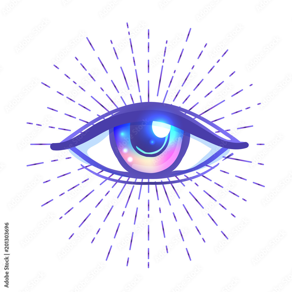 Tattoo flash. Eye of Providence. Masonic symbol. All seeing eye inside ...