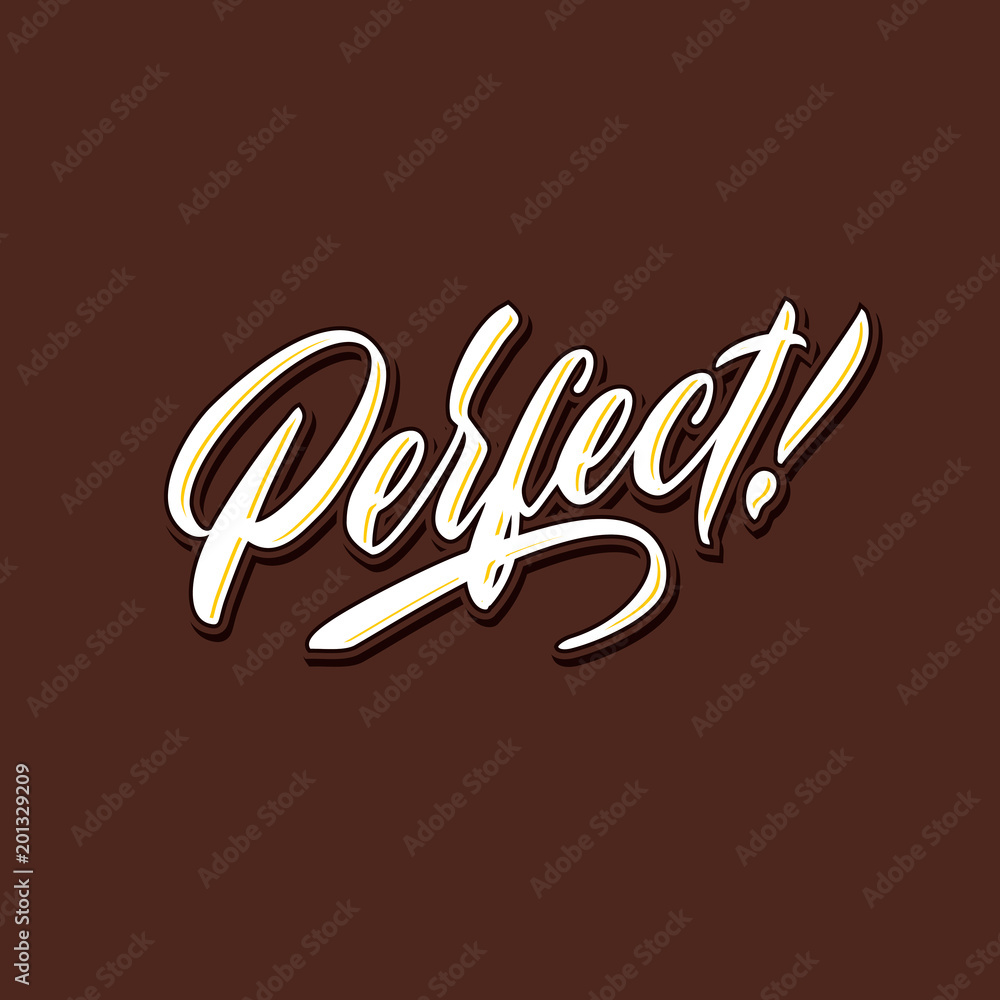 perfect hand lettering typography compliment words poster Stock Vector ...