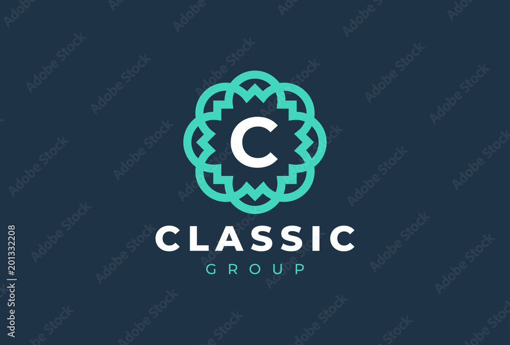 Premium universal monogram letter C initials logo. Abstract elegant ...