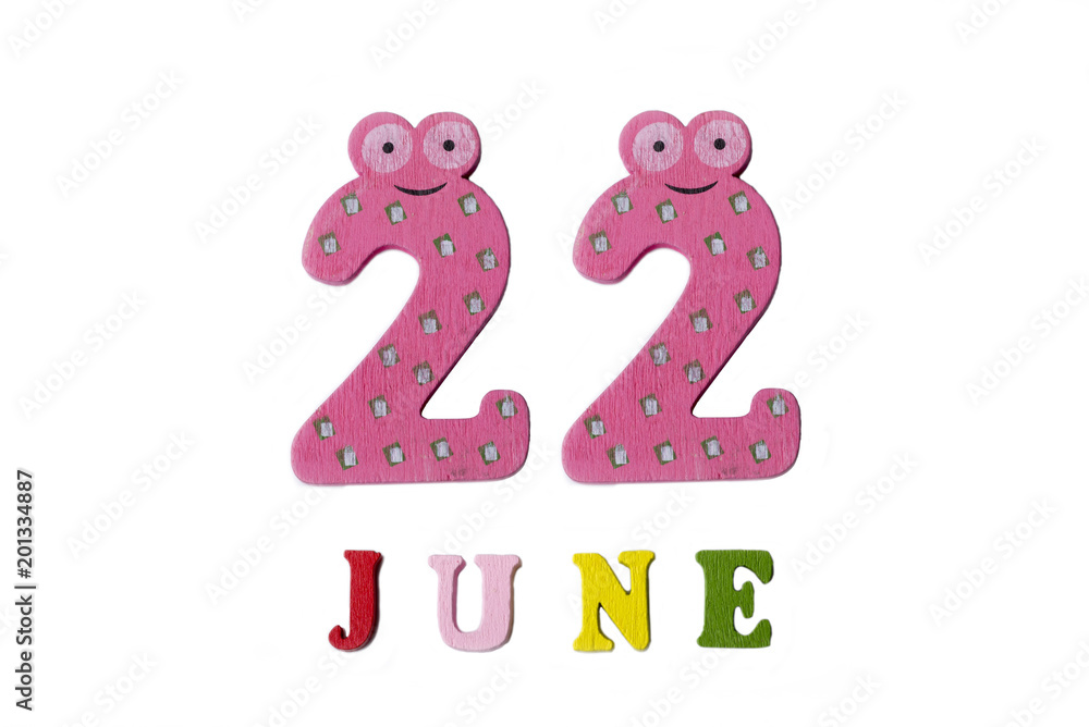 June 22. The image of 22 June, on a white background. Stock Photo ...