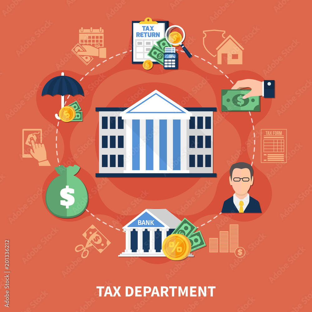 Tax Department Round Composition Stock Vector | Adobe Stock