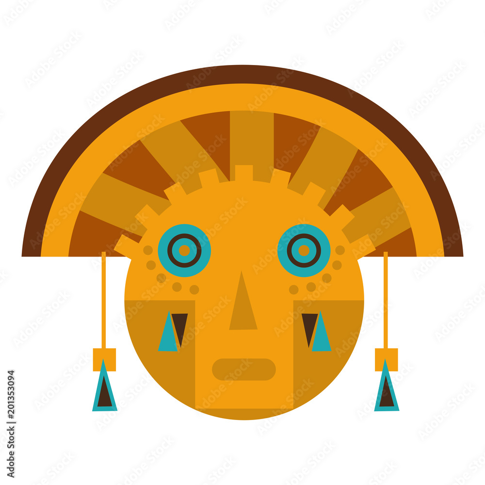aztec indigenous sculpture traditional symbol Stock Vector | Adobe Stock