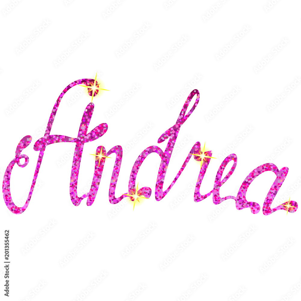 Andrea name lettering tinsels Stock Vector | Adobe Stock