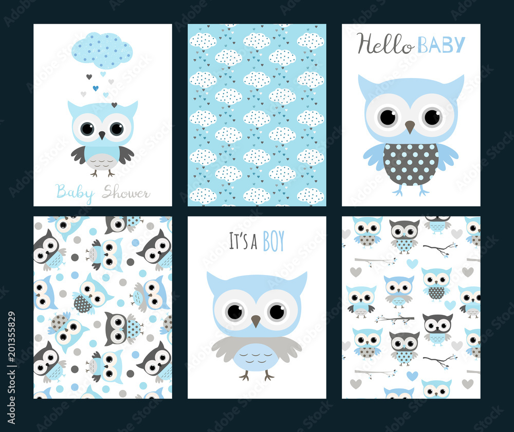 Baby Boy Shower Owl Clipart